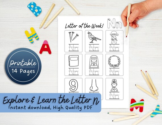 Letter of the Week N Alphabet Learning Preschool - Etsy