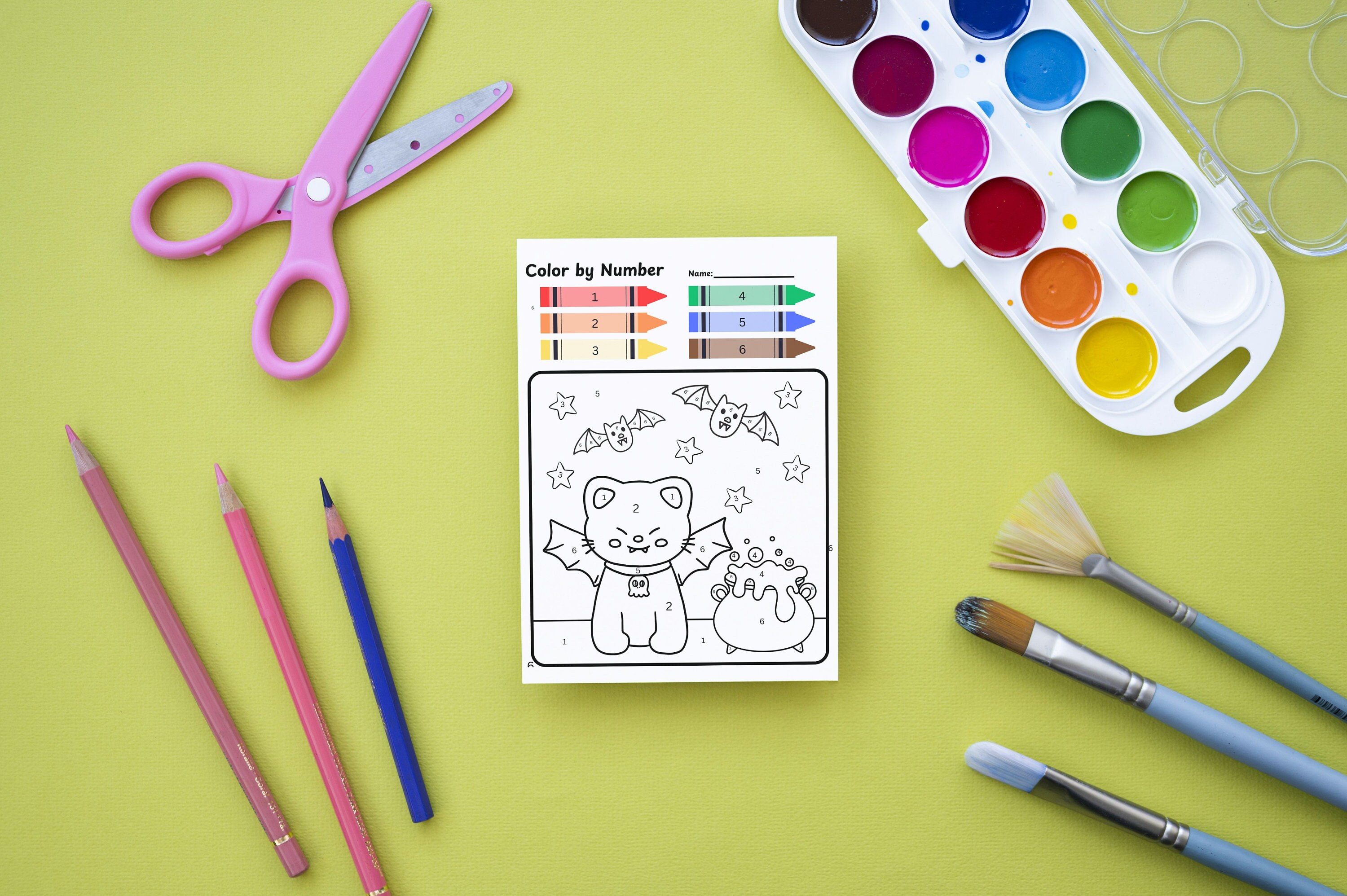 Pre-k Color by Number Printable Worksheet, Educational Activity ...