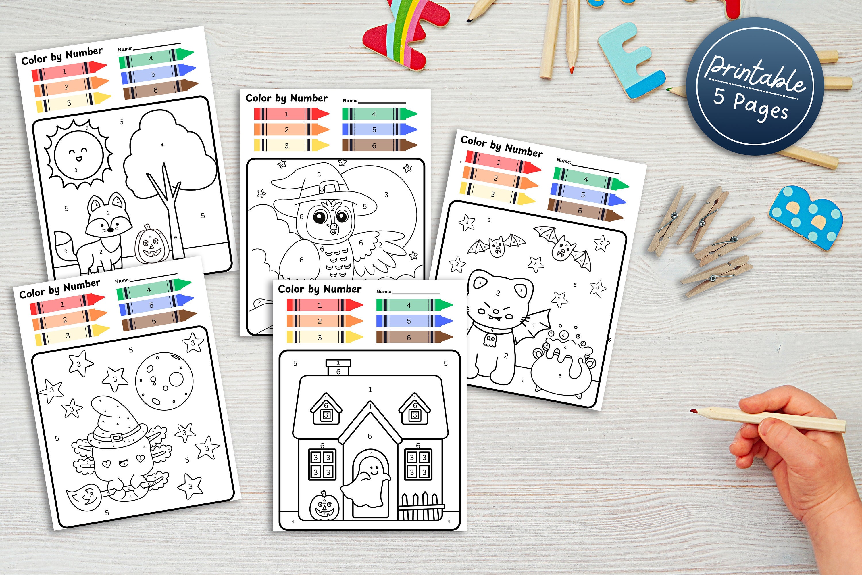 Pre-k Color by Number Printable Worksheet, Educational Activity ...