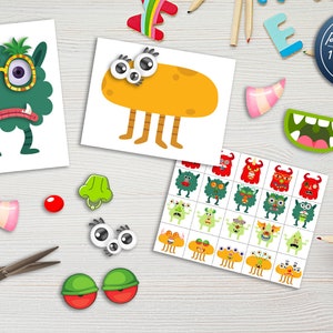 Build a Monster | Cut and Paste Fall Activity Cutting Practice Toddler ...