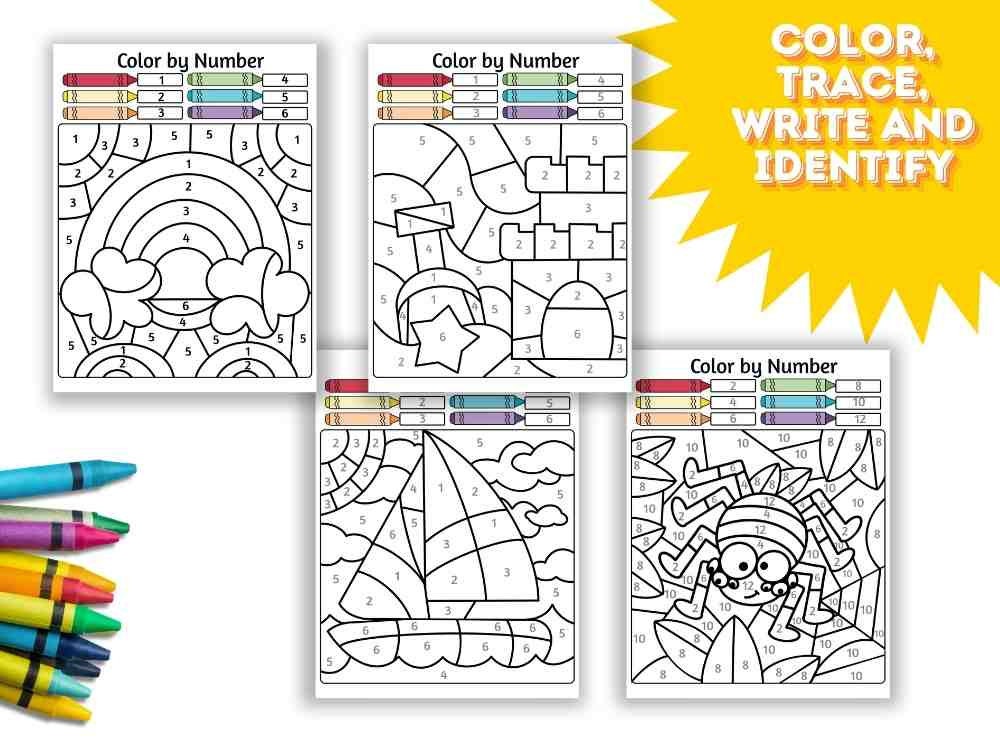 Beginner Color by Number Printable Worksheet, Educational Activities ...