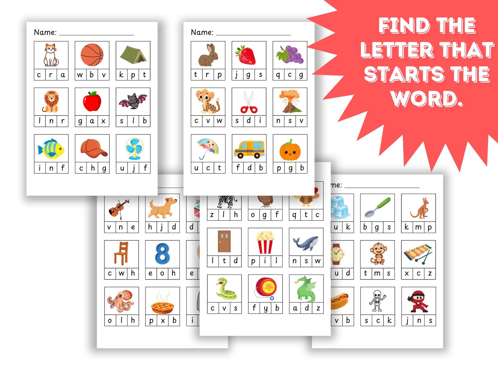 Beginning Sound Worksheets | Phonics CVC Amplify Phonemic Awareness ...