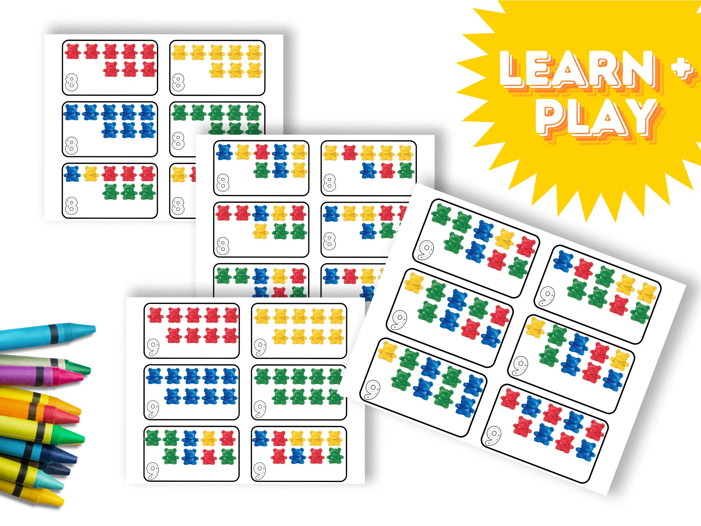 Count and Color Activity With Bear Counters Numbers 1-10, Matching ...
