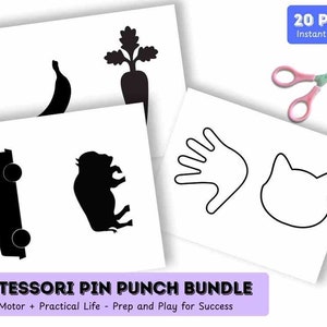 Montessori Pin Punch Bundle | Fine Motor Activity Preschool Toddler ...