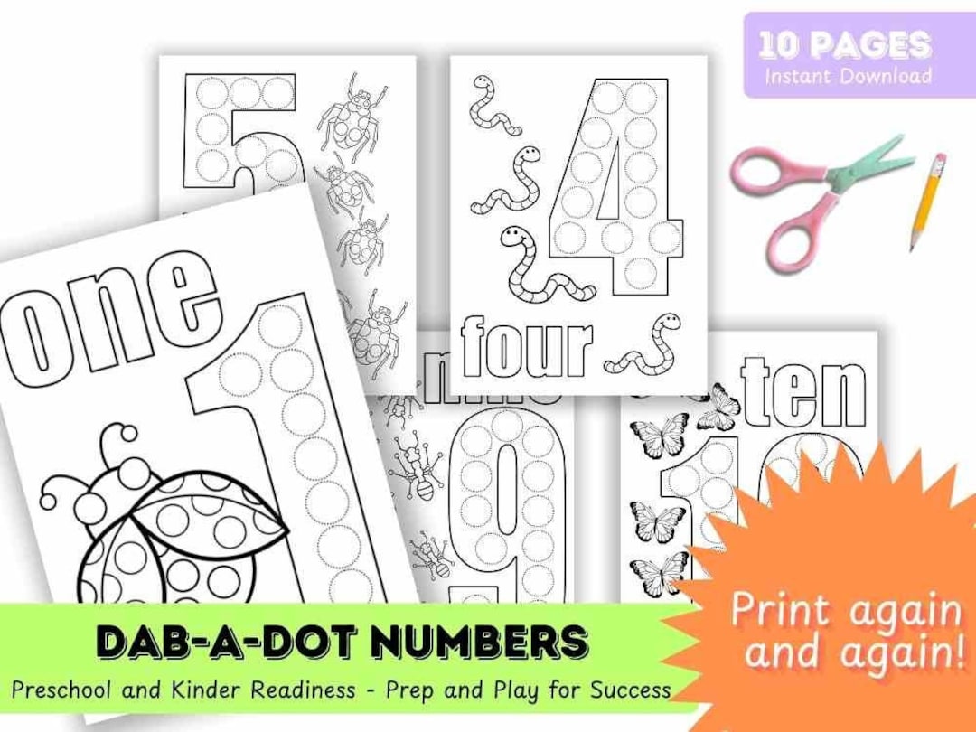 Dab A Dot Printable | Preschool Printable Activity, Coloring, Fine ...