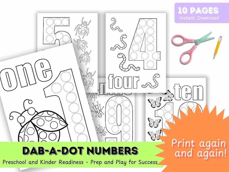 Dab A Dot Printable | Preschool Printable Activity, Coloring, Fine ...