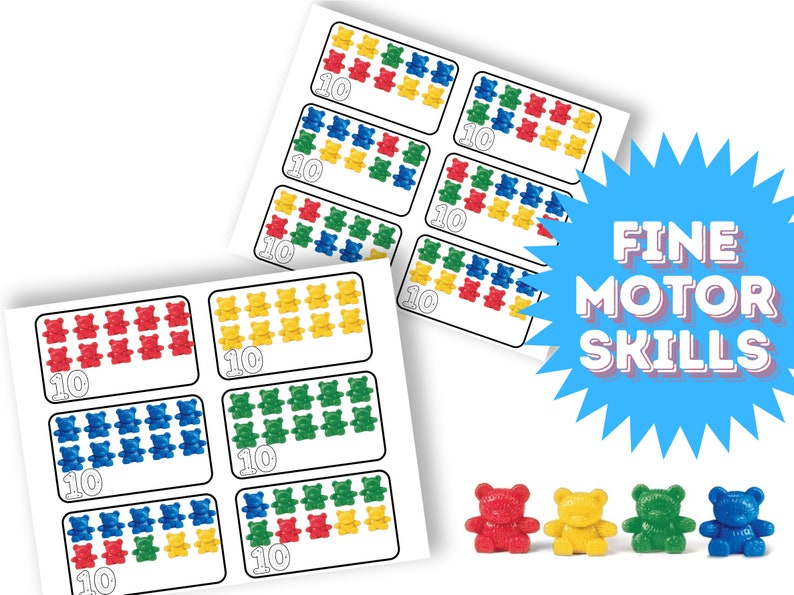 Count and Color Activity With Bear Counters Numbers 1-10, Matching ...