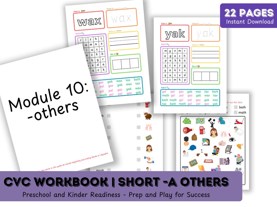 CVC Workbook| Homeschool Resources, Phonics Activity Sight Words ...