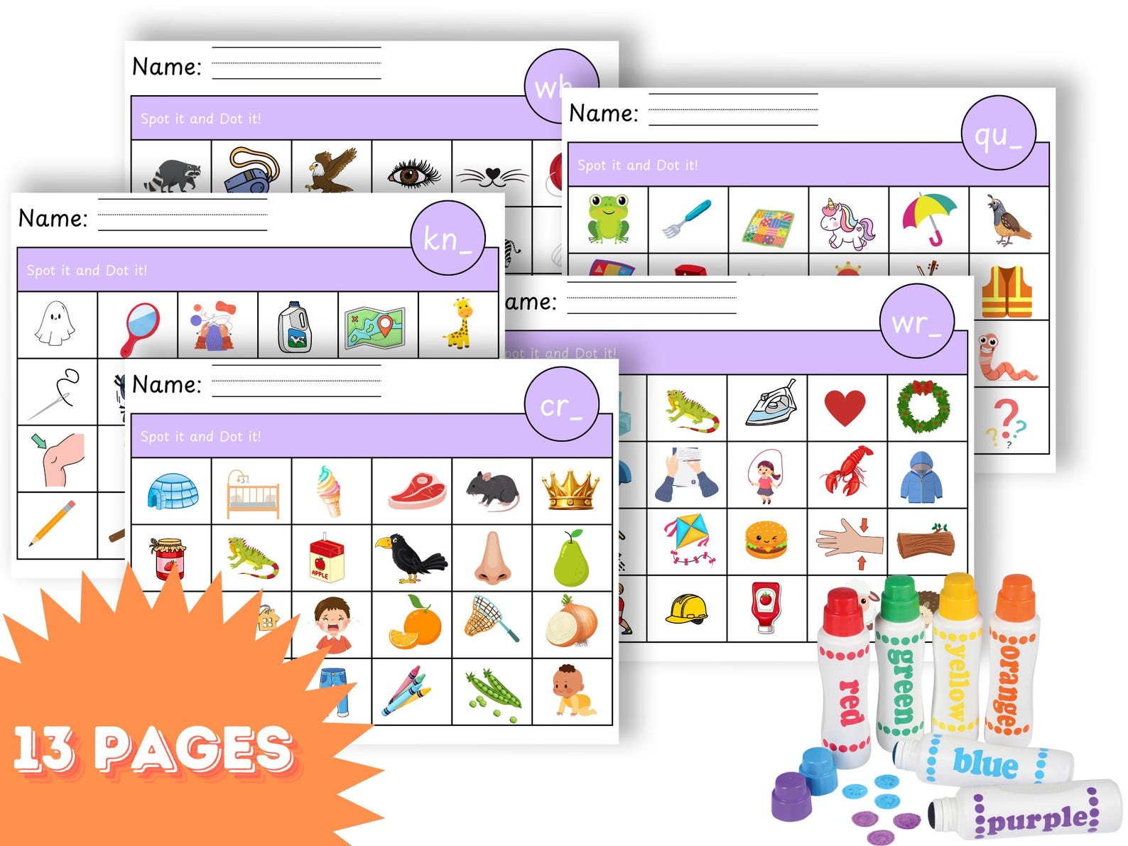 Beginning Digraph Spot and Dot | Phonics CVC Amplify Phonemic Awareness ...