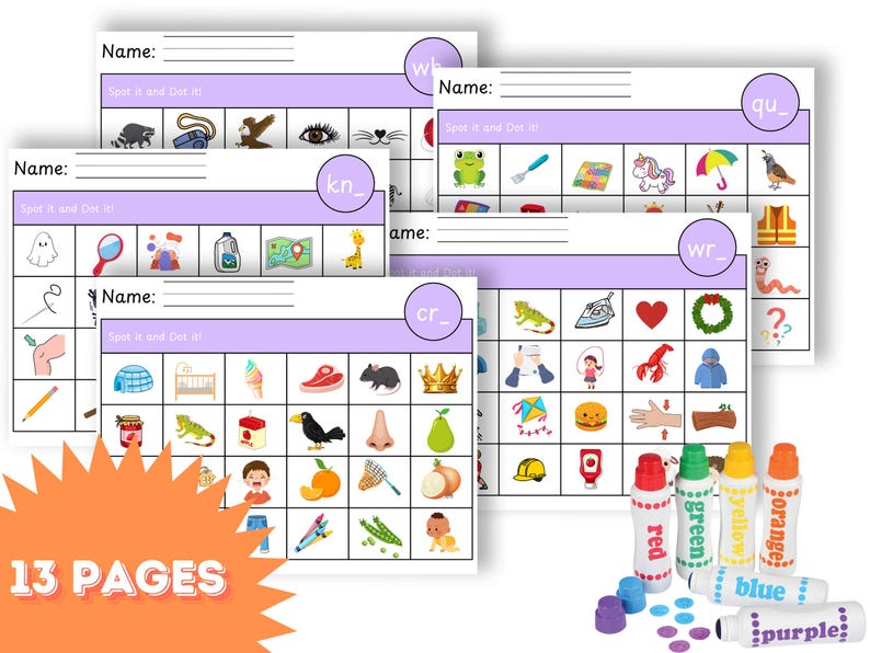 Beginning Digraph Spot and Dot | Phonics CVC Amplify Phonemic Awareness ...