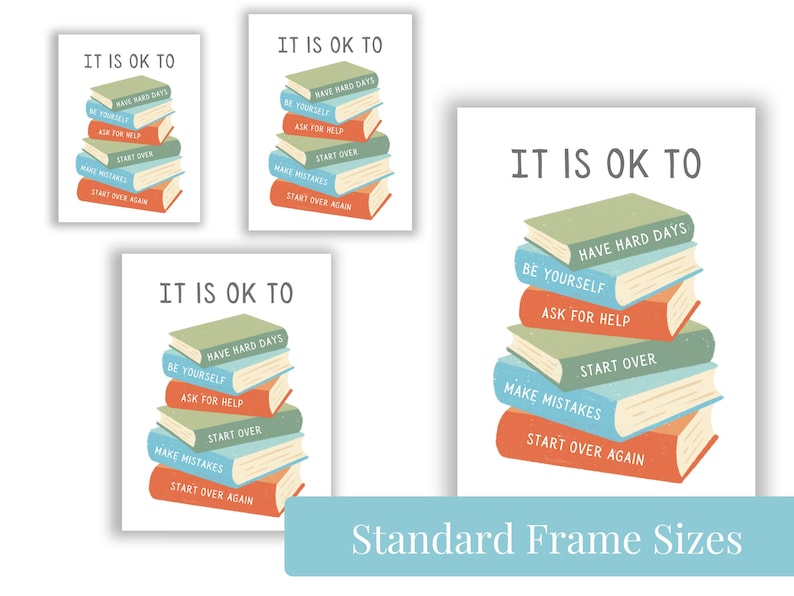 It's Okay to Not Be Okay Poster, Motivational Kids Art, Classroom ...