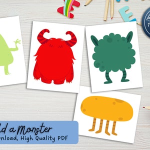 Build a Monster | Cut and Paste Fall Activity Cutting Practice Toddler ...