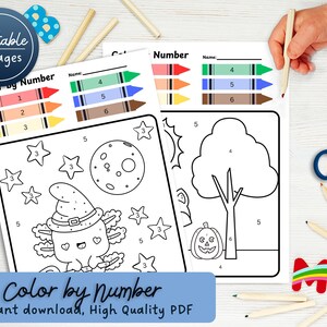 Pre-k Color by Number Printable Worksheet, Educational Activity ...