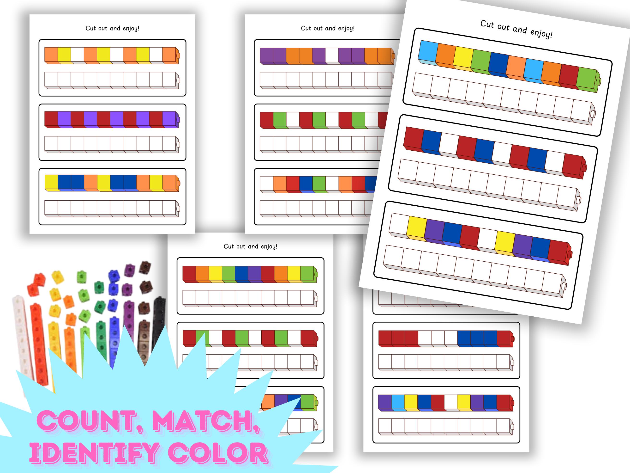 Patterns With Snap Cubes, Pattern Copy Cards, Counting or Connecting Cubes, Color Recognition ...