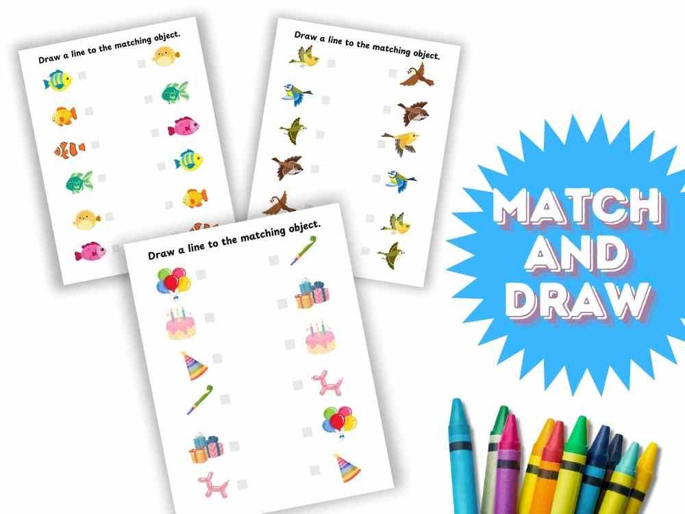 Matching Worksheets | Match the Picture, Kindergarten Preschool ...