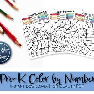 Pre-k Color by Number Printable Worksheet, Educational Activities ...