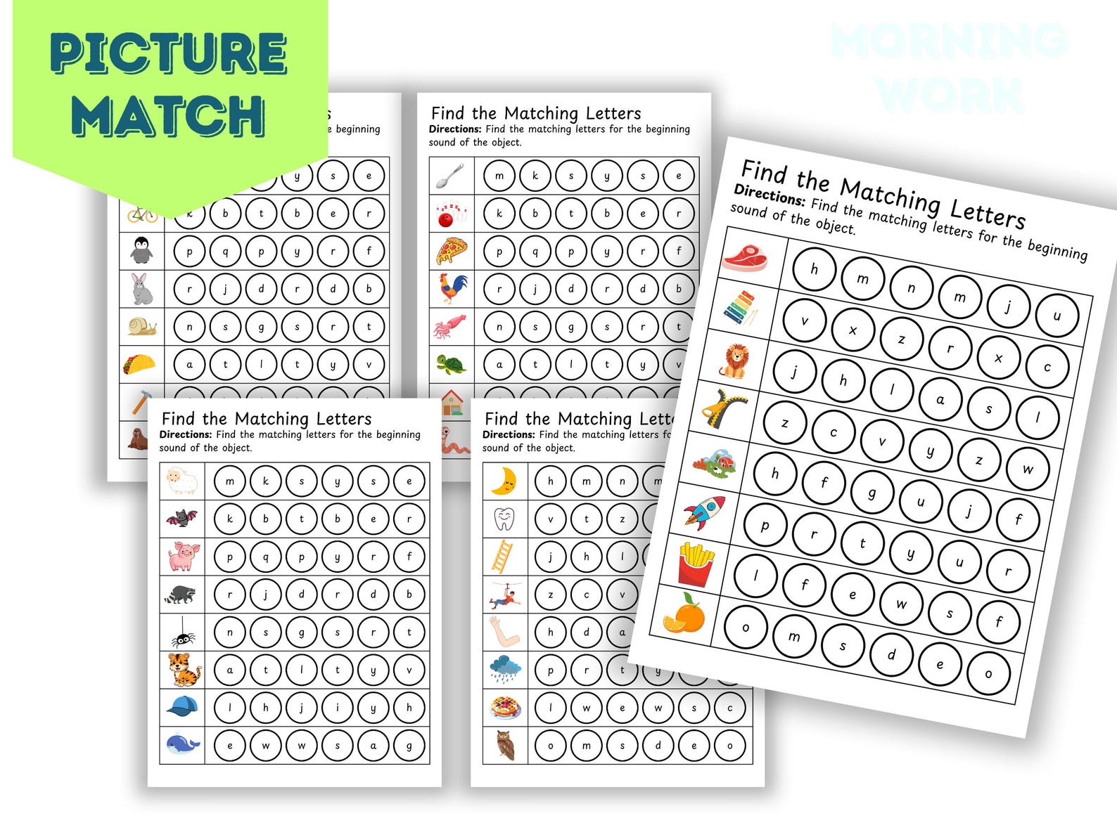 Beginning Sound Worksheets | Phonics CVC Amplify Phonemic Awareness ...