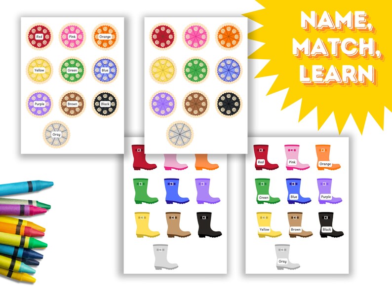 Color Matching Game, Busy Book Printable Educational Activity ...