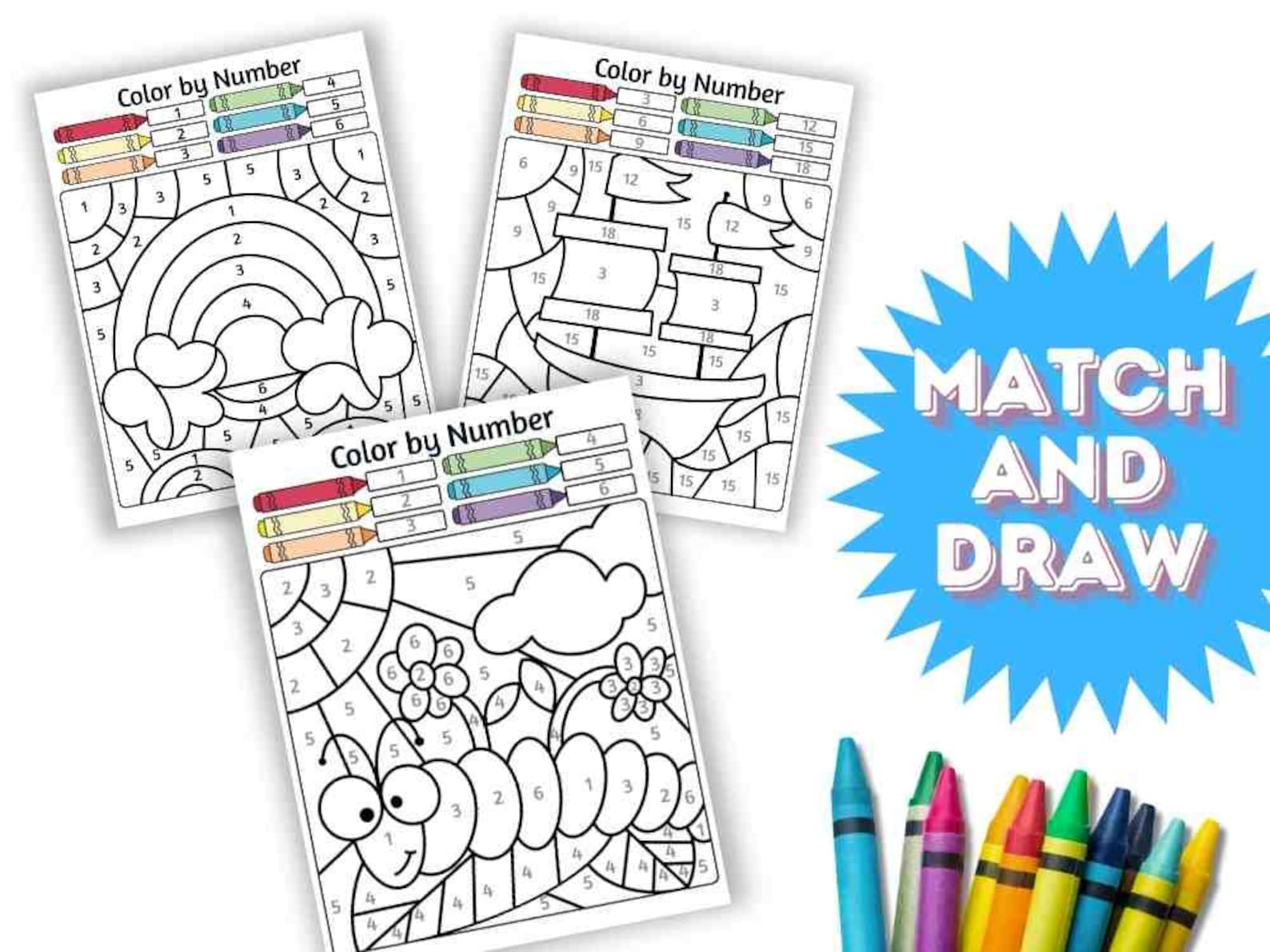 Beginner Color by Number Printable Worksheet, Educational Activities ...