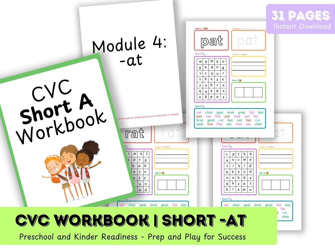 CVC Workbook| Homeschool Resources, Phonics Activity Sight Words ...