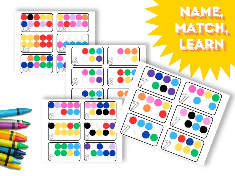 Counting and Color Activity With Pompoms, Numbers 1-10, Matching Colors ...