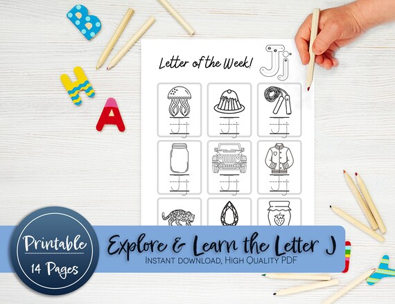 Letter of the Week J Alphabet Learning Preschool - Etsy