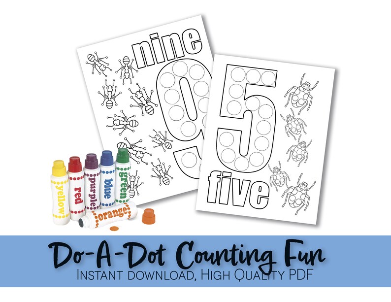 Do A Dot Printable Preschool Printable Activity Coloring | Etsy Denmark