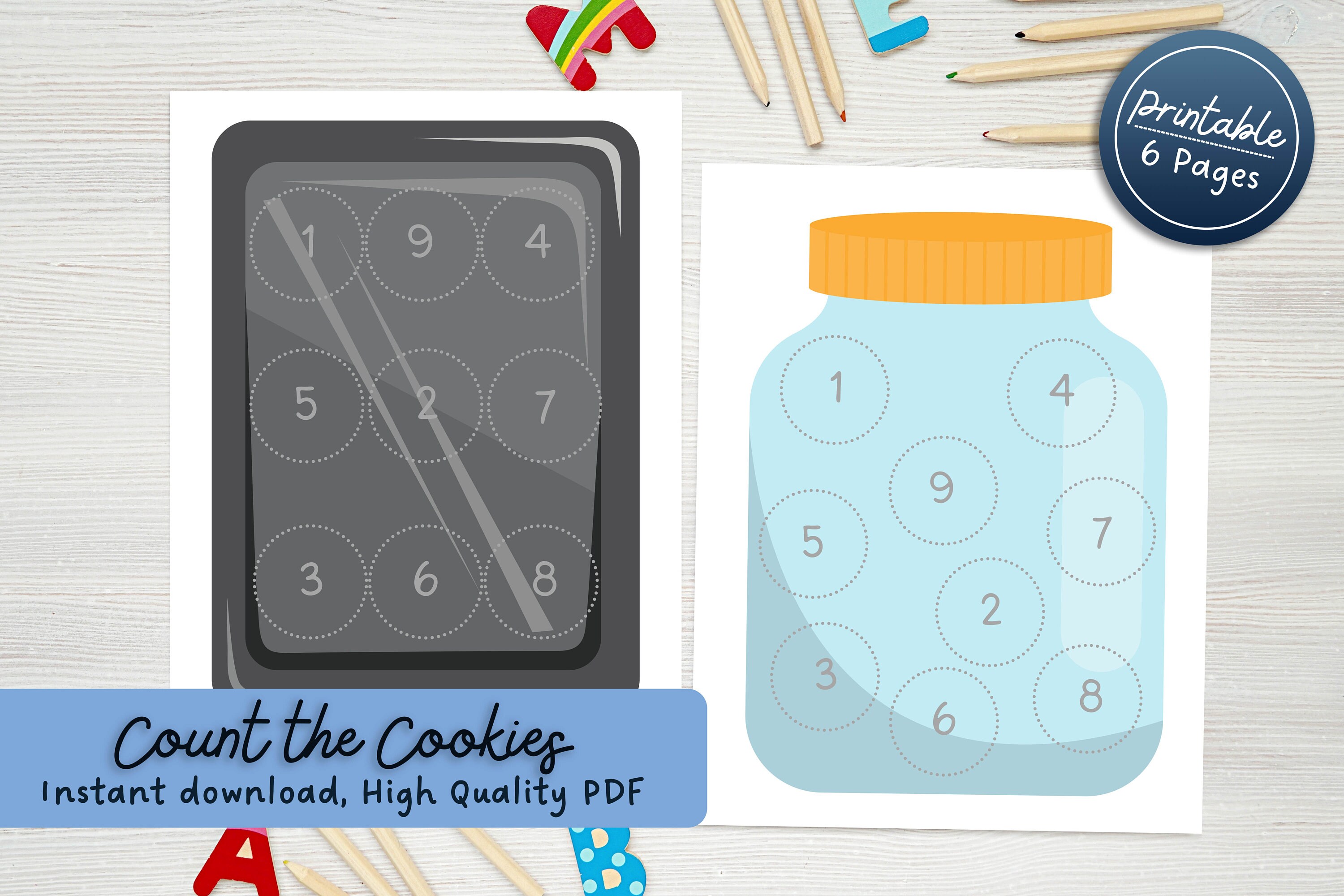 Count the Cookies Math for Kids Pre-school Activities Worksheet ...