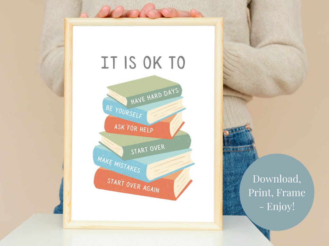 It's Okay to Not Be Okay Poster, Motivational Kids Art, Classroom ...