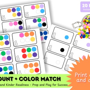 Counting and Color Activity With Pompoms, Numbers 1-10, Matching Colors ...
