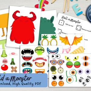 Build a Monster | Cut and Paste Fall Activity Cutting Practice Toddler ...