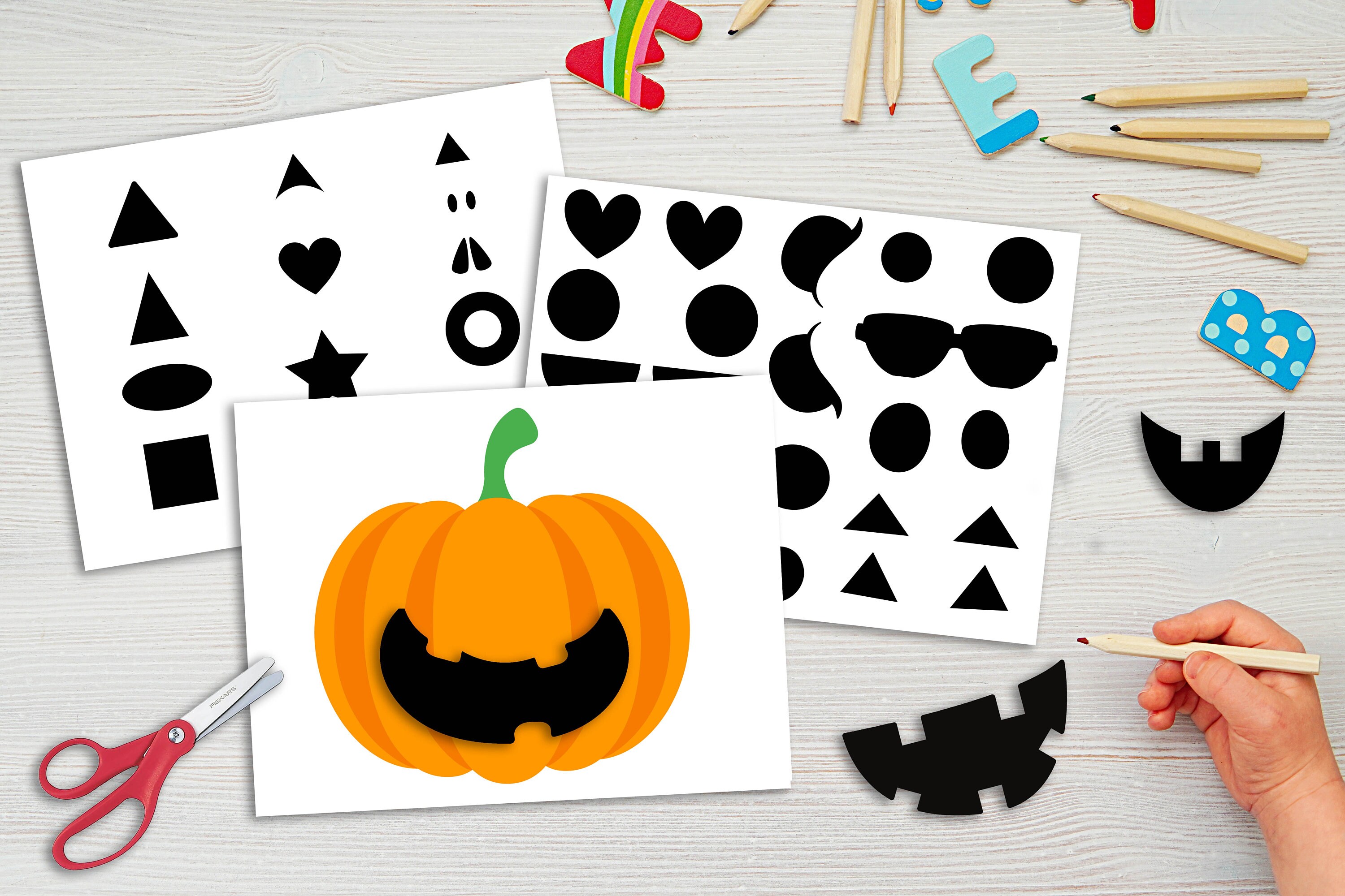 Build a Pumpkin Cut and Paste Fall Activity Early Shapes - Etsy