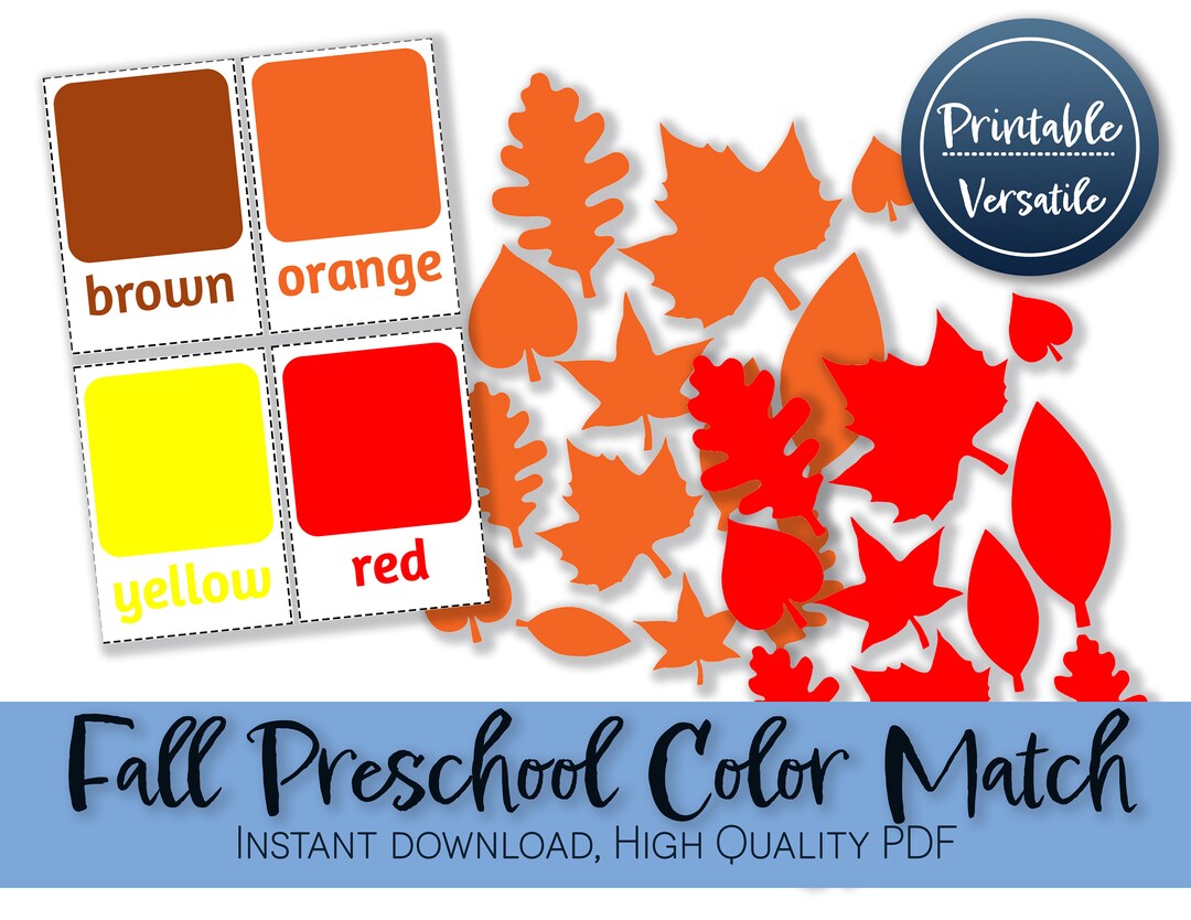 Fall Leaf Matching Activity | Montessori Cards Fall Theme Preschool ...