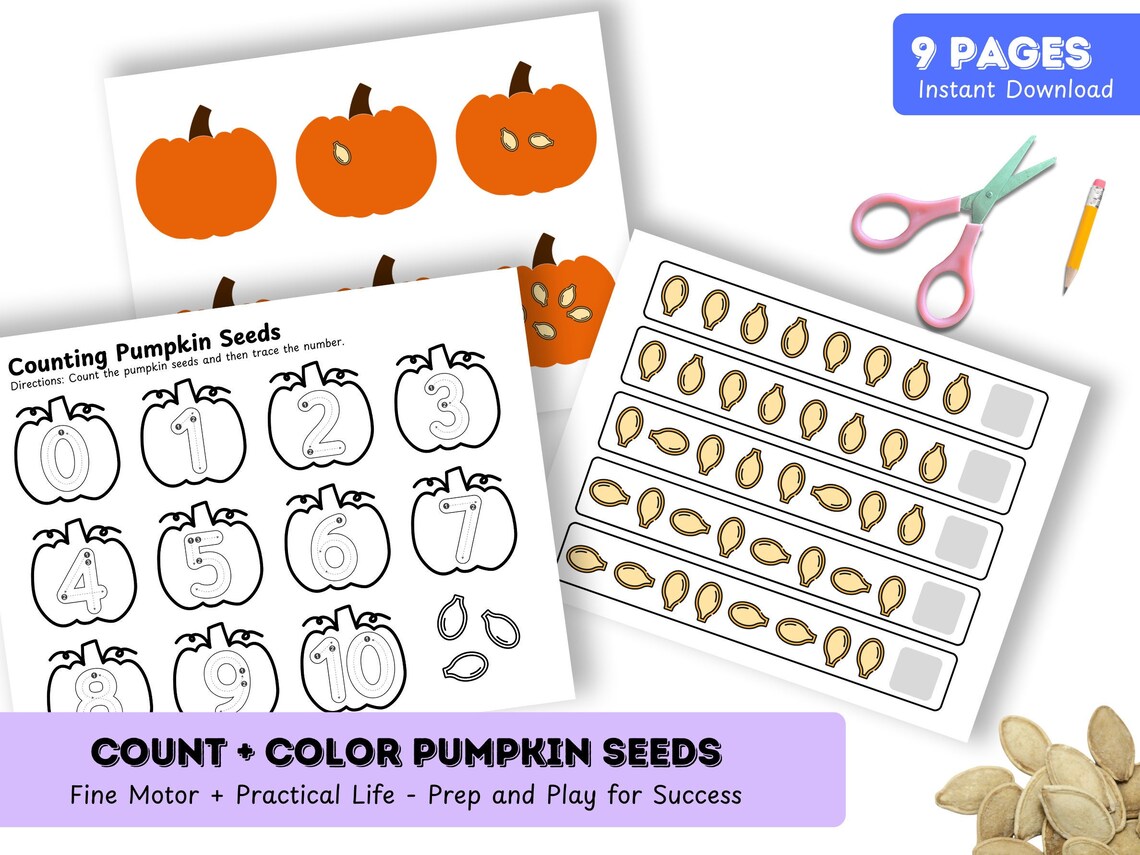 Count, Color and Snack Activity Cards Numbers 1-10, Counting Game ...
