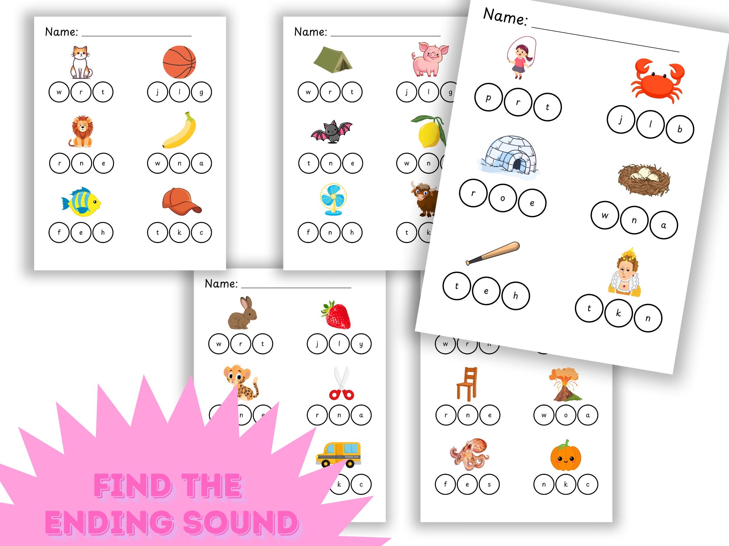 Ending Sound Worksheets | Phonics CVC Amplify Phonemic Awareness ...
