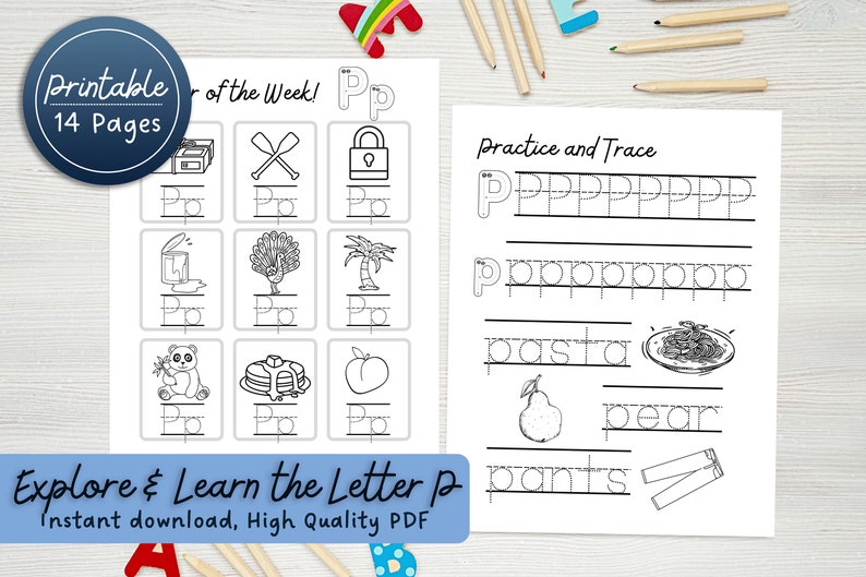 Letter of the Week P - Alphabet Learning, Preschool Worksheets ...