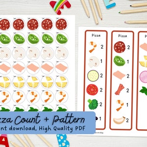 Pizza Recipe Pretend Play | Pre-school Activity Counting Game Match ...