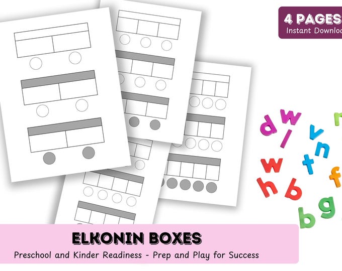 4 Sound Boxes (elkonin) W/ Printable Letters: Multi-sensory ...