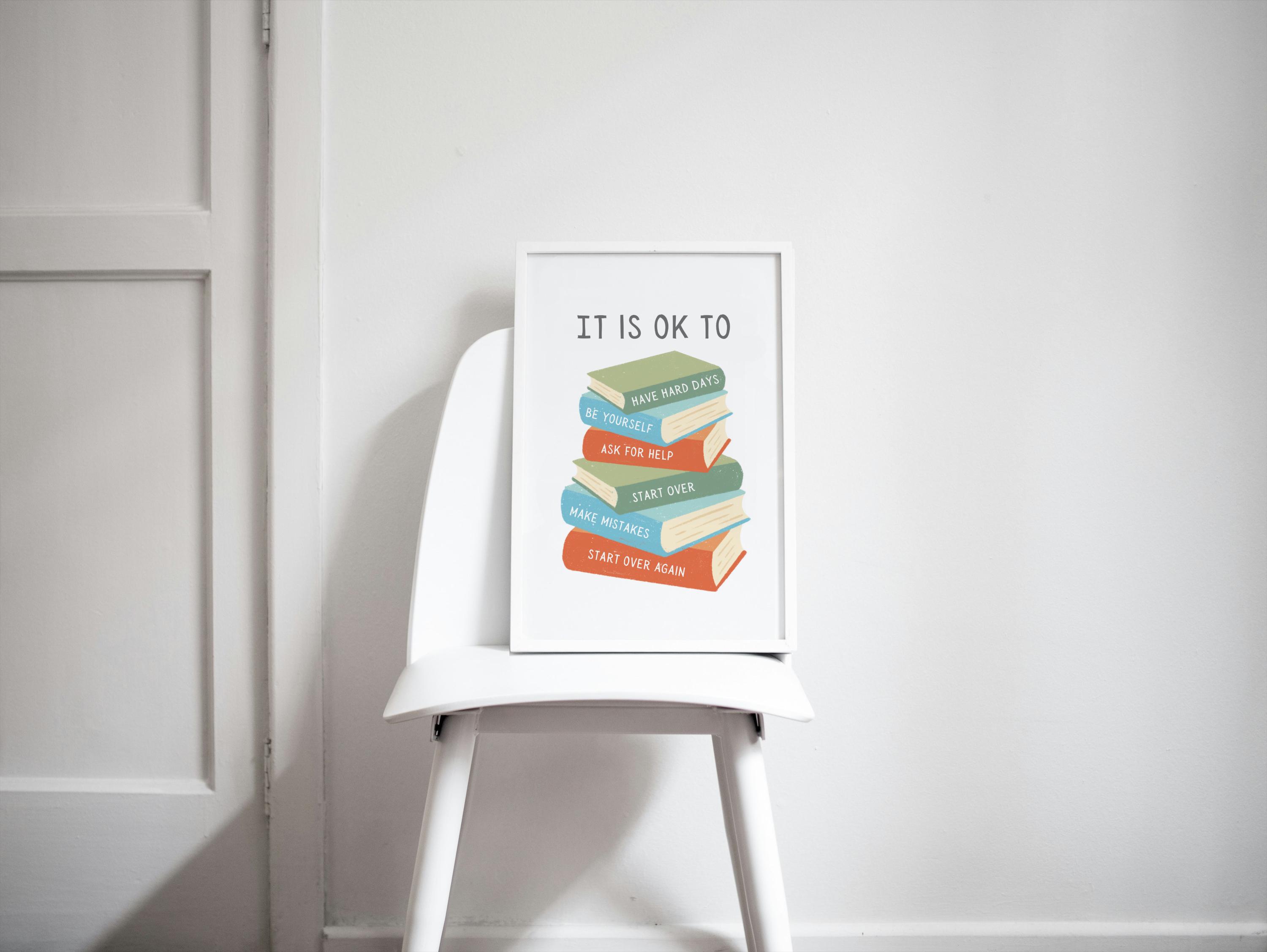 It's Okay to Not Be Okay Poster, Motivational Kids Art, Classroom ...