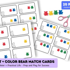 Count and Color Activity With Bear Counters Numbers 1-10, Matching ...