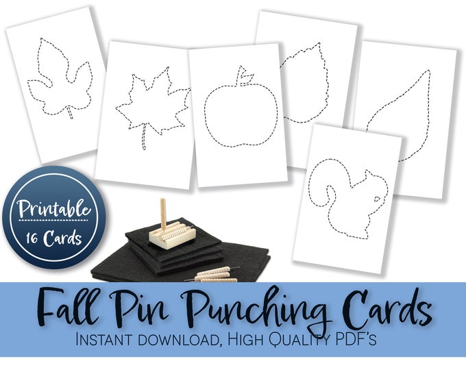 Montessori Fall Pin Punch Activity | Fine Motor Preschool Toddler ...