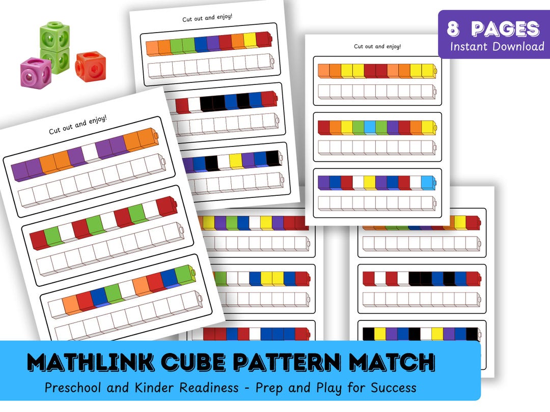 Patterns With Snap Cubes, Pattern Copy Cards, Counting or Connecting ...
