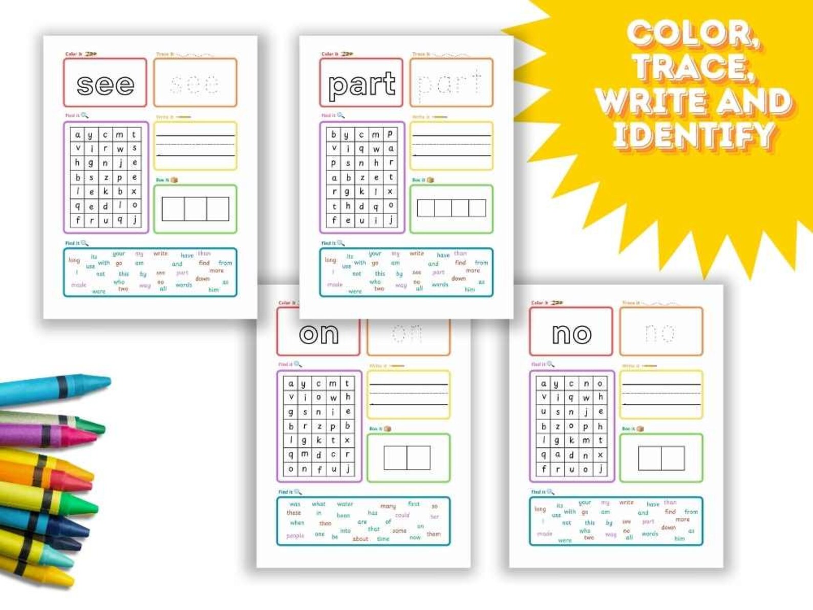 Sight Word Workbook | Fry's 100, Educational Activities Preschool ...