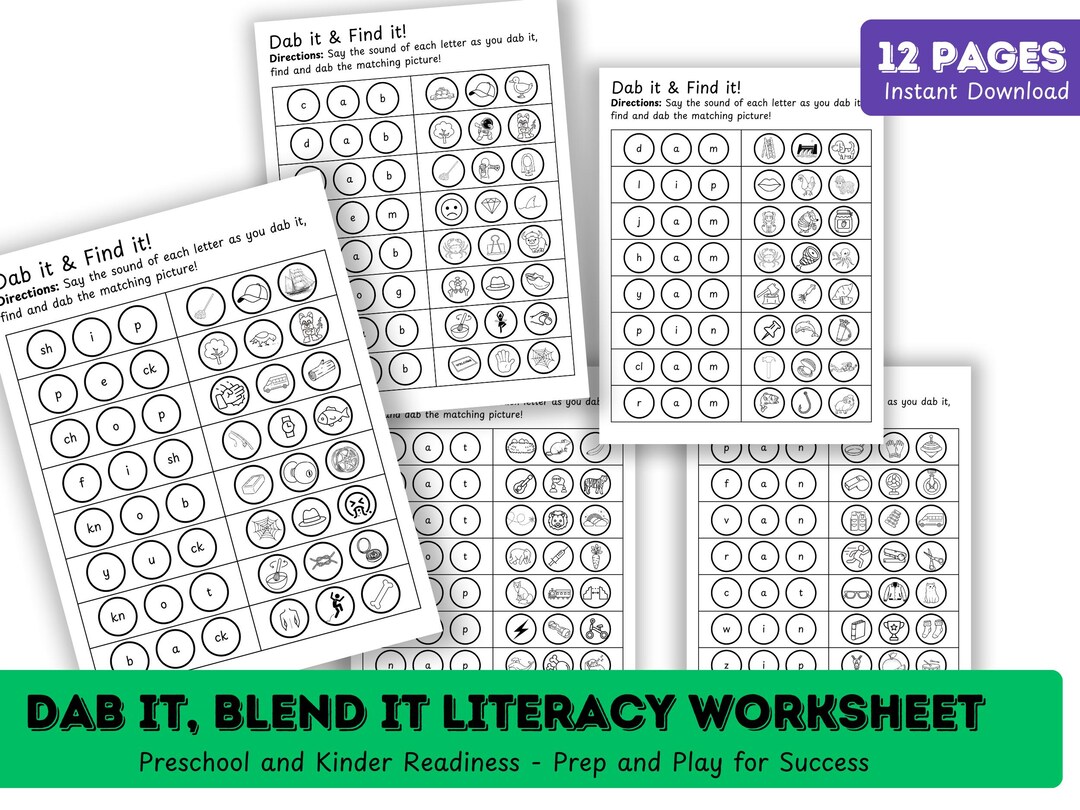 Dab It, Find It Blending Pages | Phonics CVC Amplify Phonemic Awareness ...