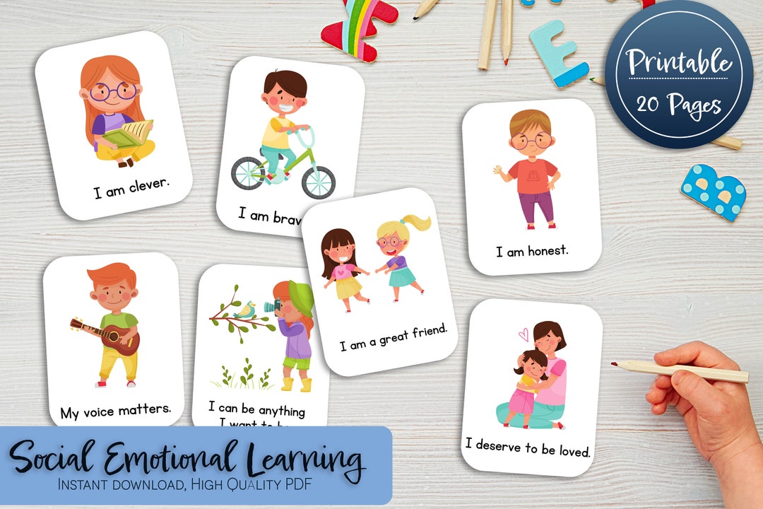 Emotion Cards | Social Emotional Mindfulness Toddler Affirmation Cards ...