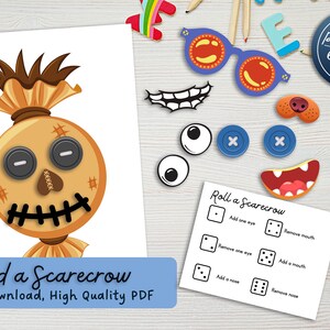 Build a Scarecrow Cut and Paste Fall Activity Cutting - Etsy