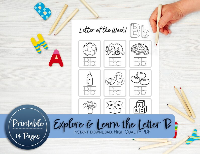Letter of the Week B Alphabet Learning Preschool - Etsy
