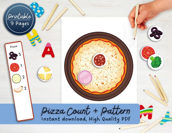 Pizza Recipe Pretend Play Pre-school Activity Counting Game - Etsy