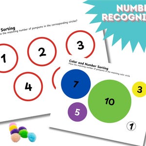 Pompom Learning Mats Counting 1-20 Math Center Activity - Kindergarten ...