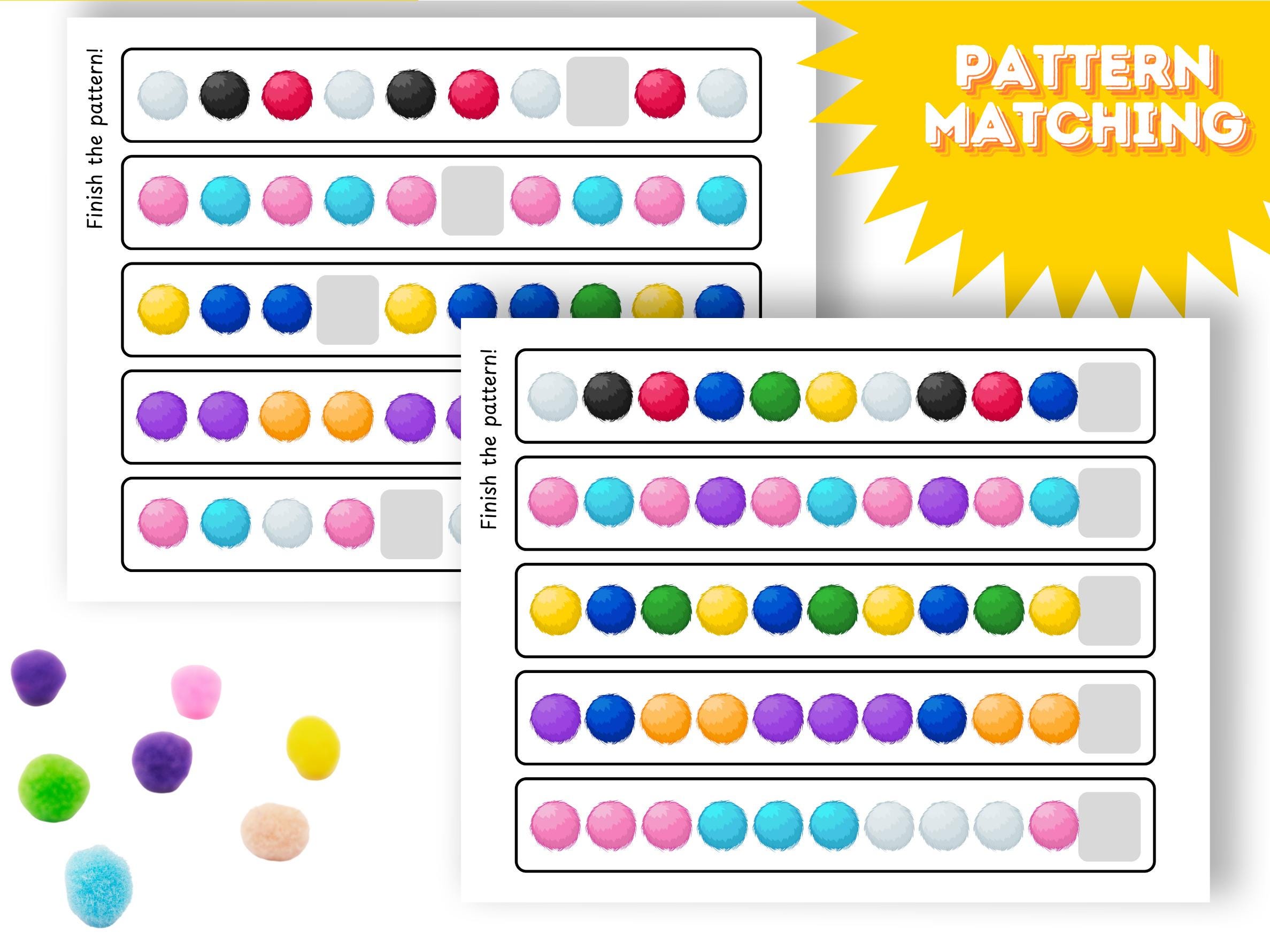 Pompom Learning Mats Counting 1-20 Math Center Activity - Kindergarten ...